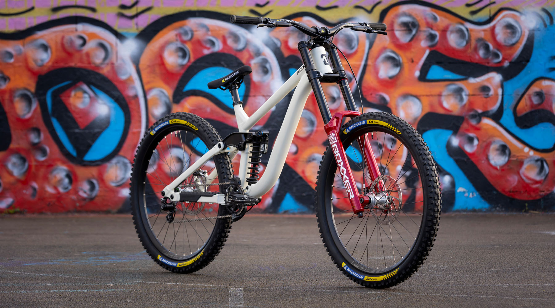Airdrop Slacker 27.5 DH Bike in Flat White - Airdrop Bikes Limited